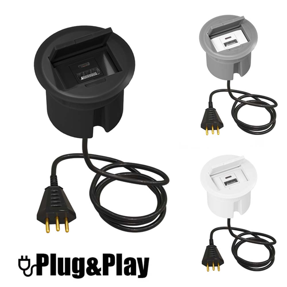 Caixa Tomada c/ USB + USB-C e Cabo Plug & Play – CaixaTomada.com