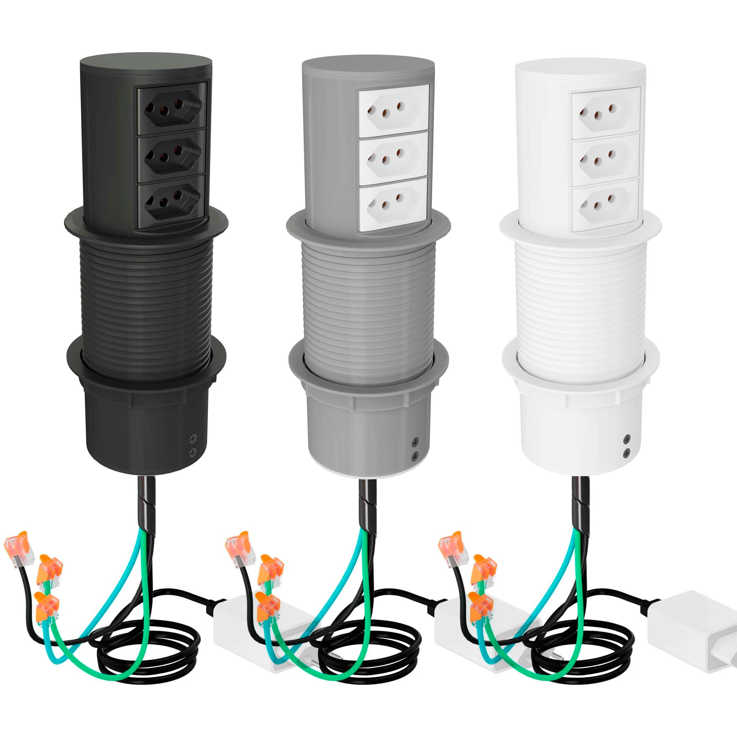 Torre AUTOMÁTICA COM INDUÇÃO E 3 TOMADAS-TR03AW – CaixaTomada.com